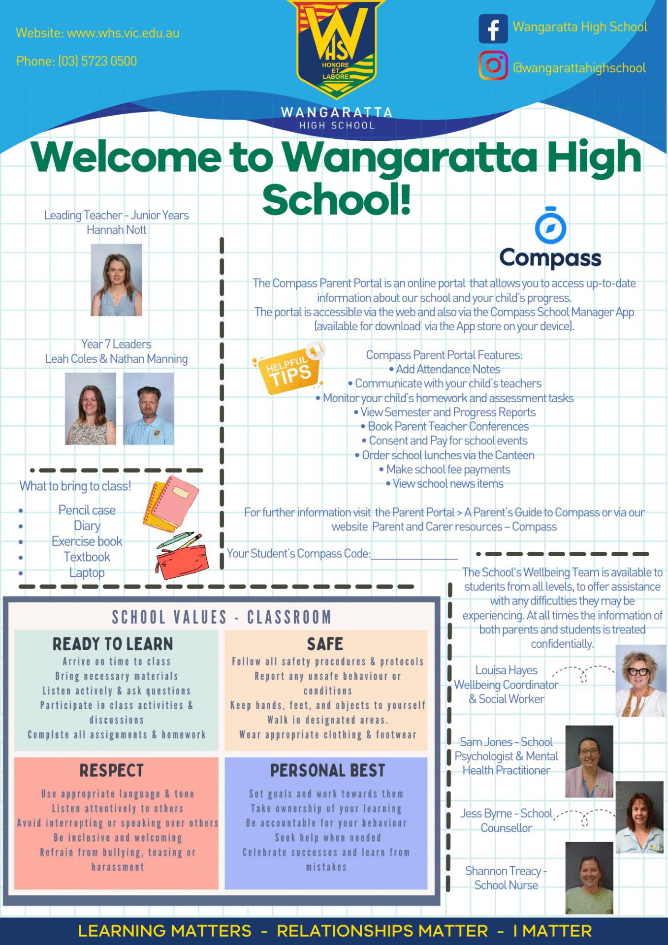 Year 7 and 8 – Junior Years - Wangaratta High School
